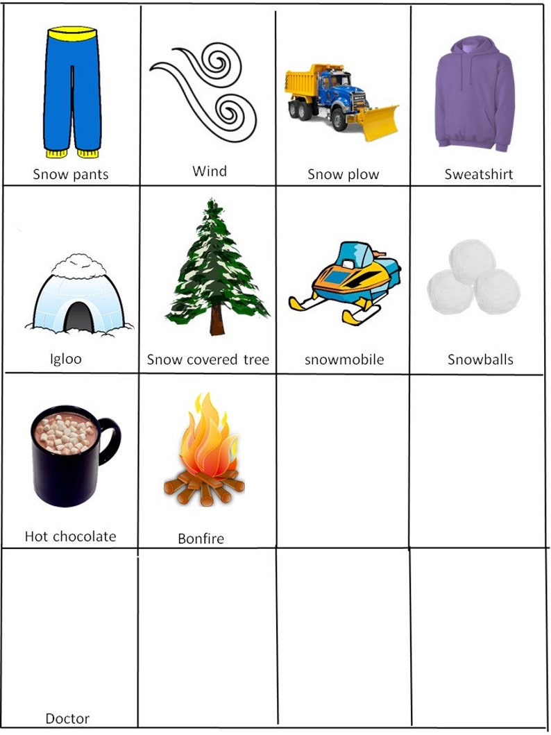 Winter Bingo Games, Fine Motor Skill Activities, P-K,K, Special ...