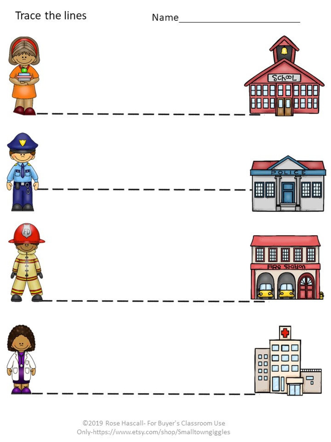 Community Helpers Activities,tracing Worksheets,fine Motor Skills ...