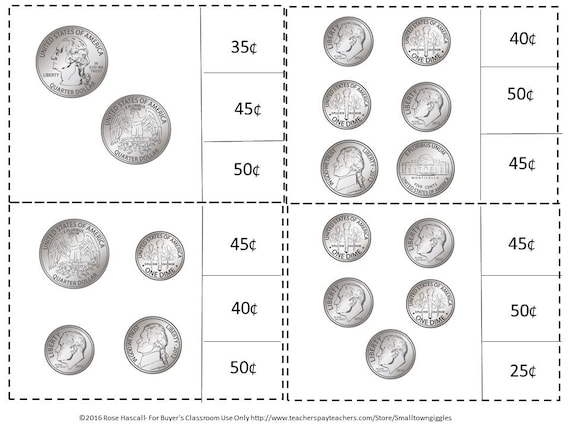Hojas De Trabajo Para Contar Monedas Para Primer Grado #preescolar