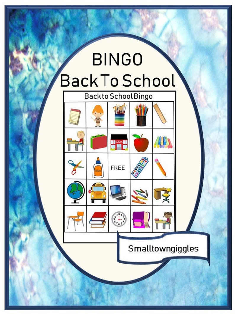 Back to School Bingo, Digital Download Printable Early Childhood ...
