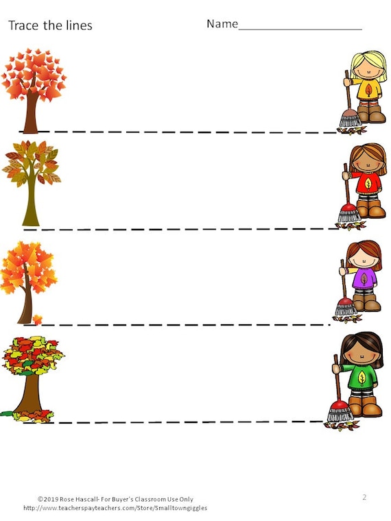 Fall Tracing Worksheets Fall Worksheets For Kids | All Kids Network