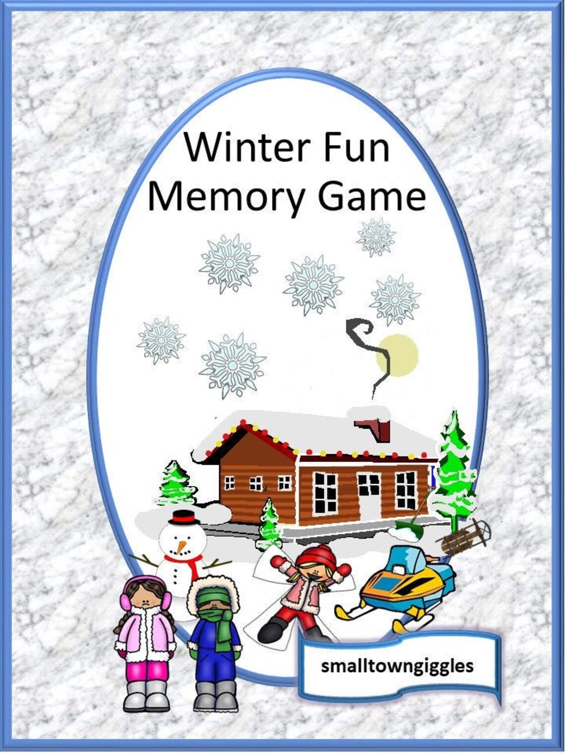 Winter Fun Memory Matching Game Fine Motor Skills Special Education ...
