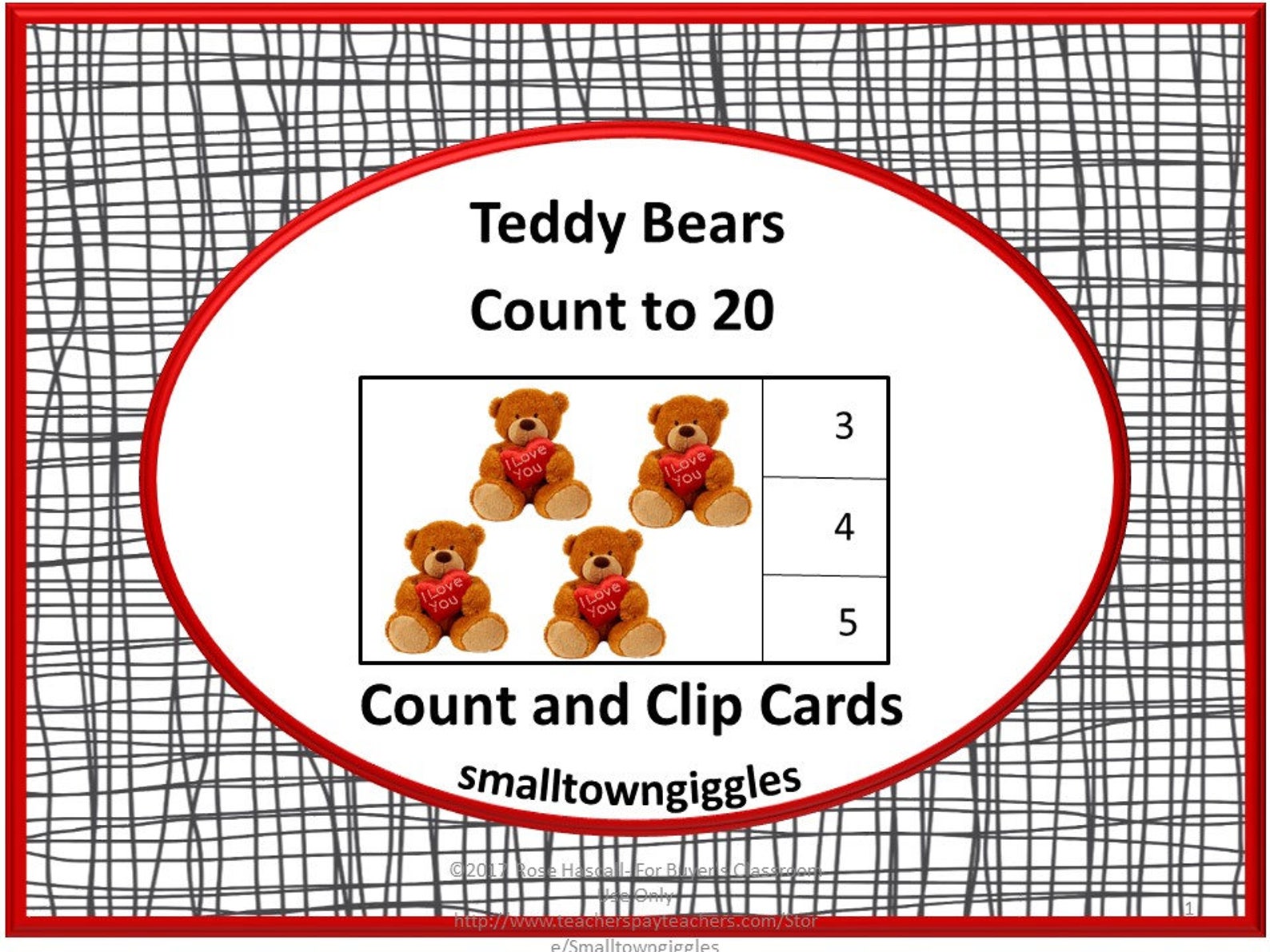Teddy Bears Count to 20 Count and Clip Cards, Printable Task Cards ...