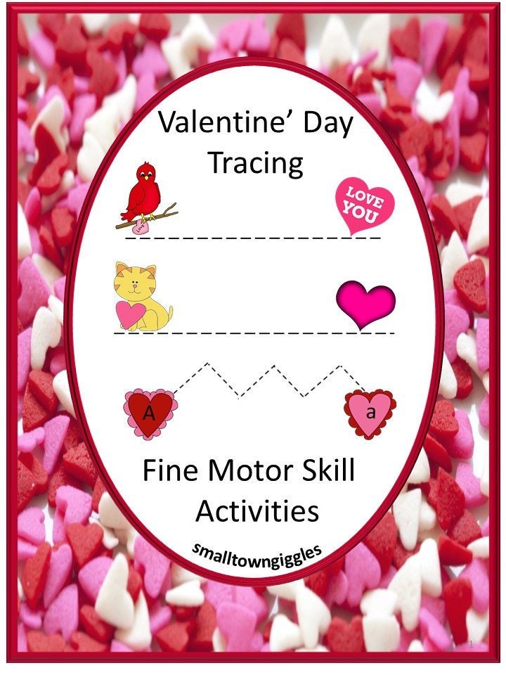 Valentine's Day Tracing Activities, Digital Download, Printable, Fine ...