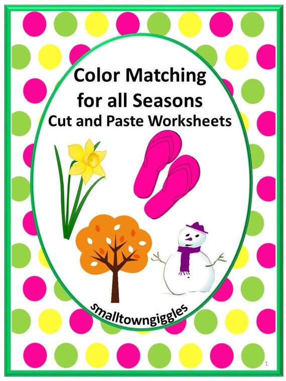 Color Matching Cut and Paste Activities Special Education - Etsy