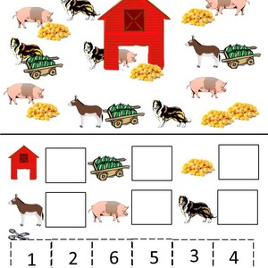 Farm Animals Kindergarten Special Education Autism Cut and Paste Fine ...