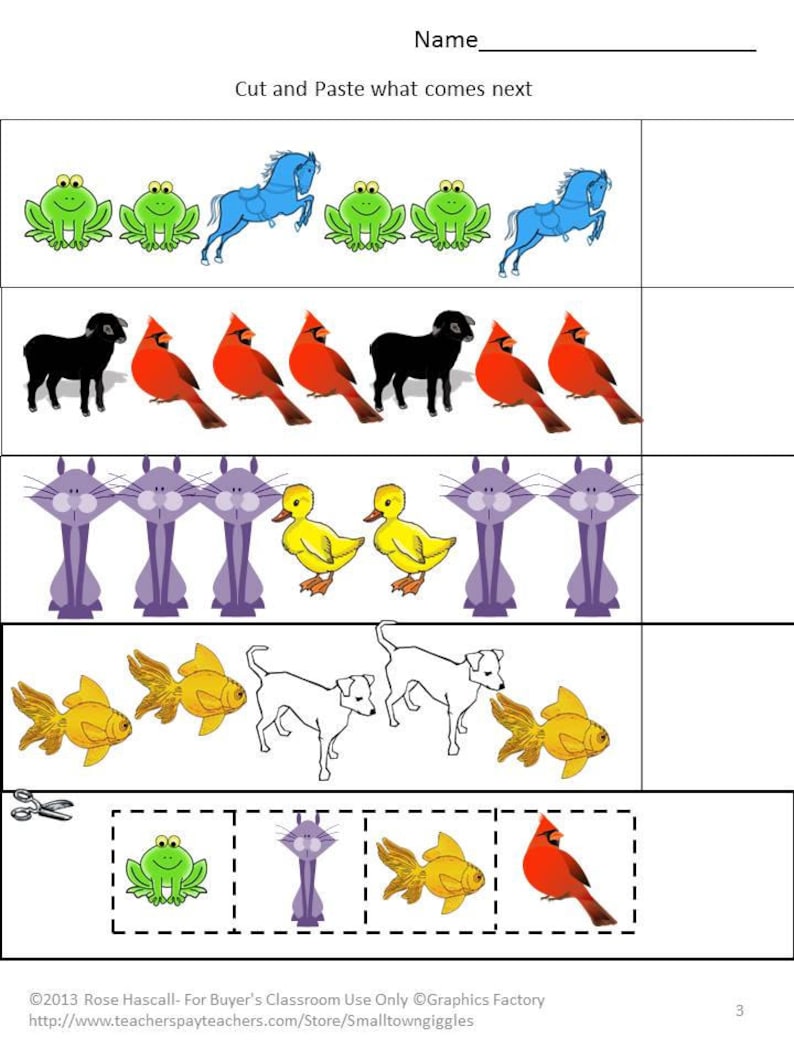 Brown Bear Cut and Paste Math and Literacy Fine Motor Skills Counting ...