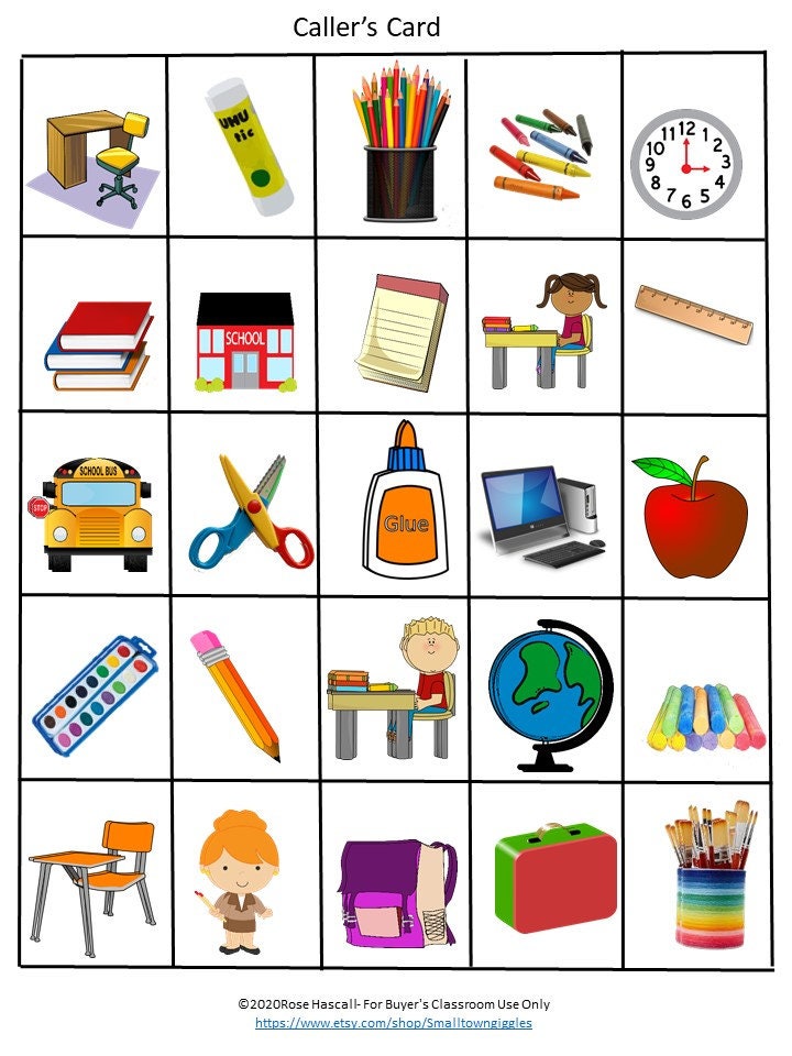 Back to School Bingo, Digital Download Printable Early Childhood ...