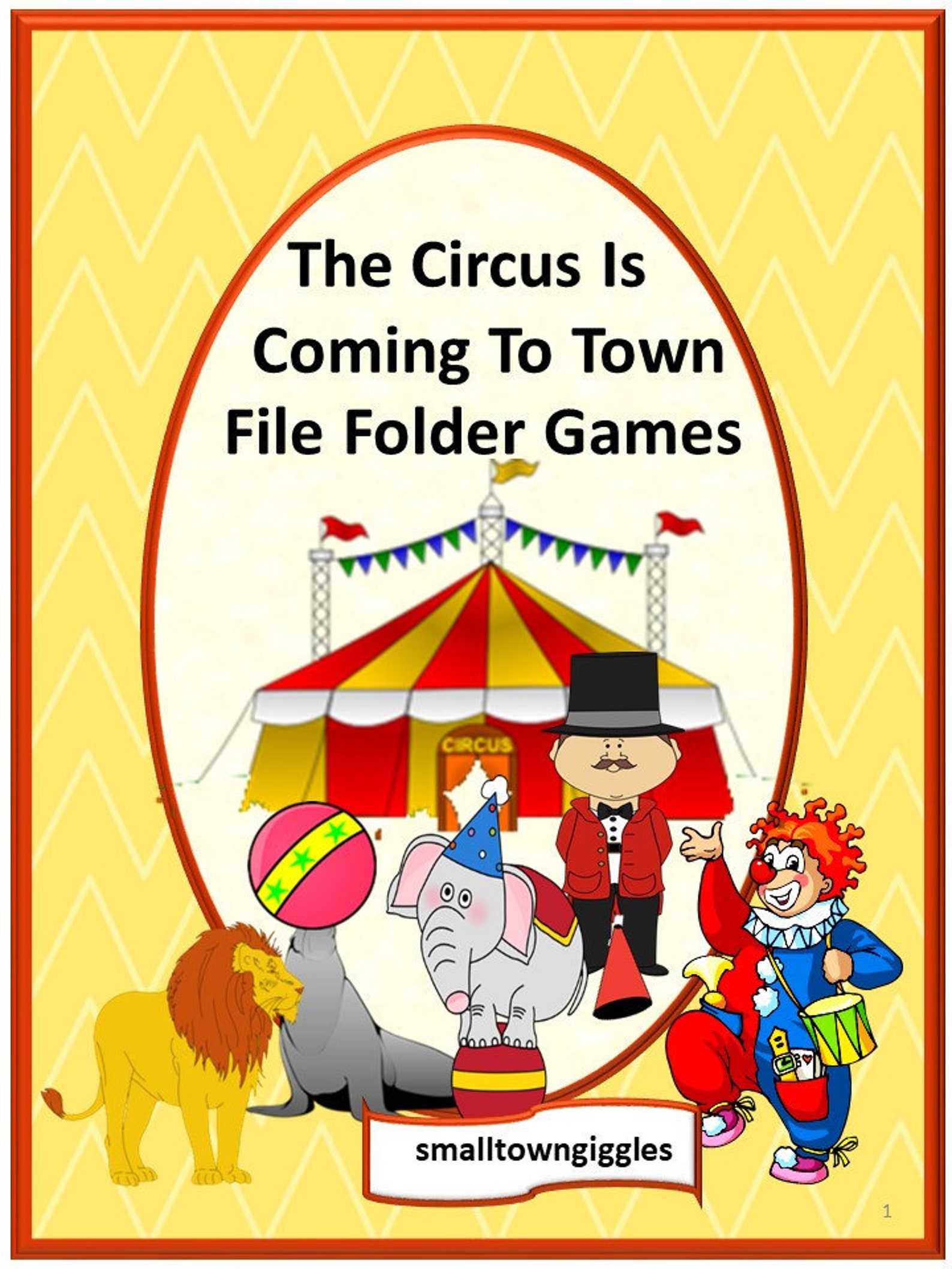 Circus Math Literacy File Folder Games Learning Centers Kindergarten ...