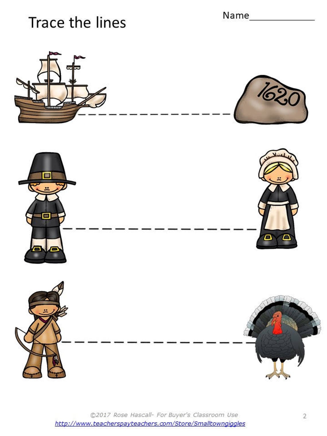 Thanksgiving Activities Tracing Fine Motor Pre-k, Kindergarten, Special ...