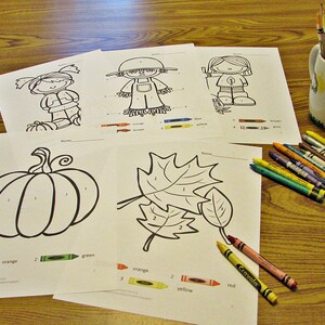 Fall Color by Number Math Center Kindergarten Special Education Autism ...