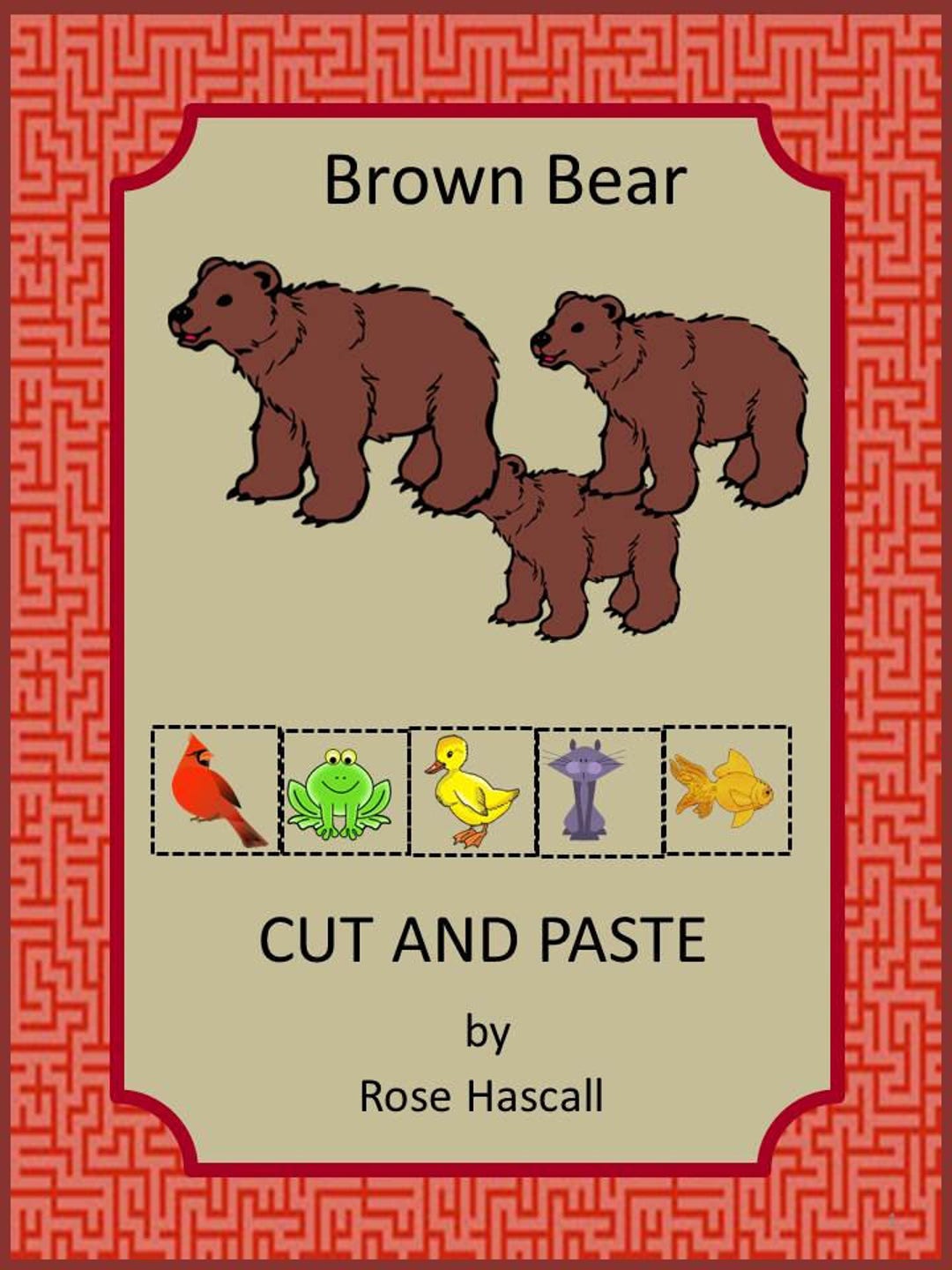 Brown Bear Cut and Paste Math and Literacy Fine Motor Skills Counting ...