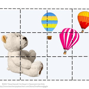 Teddy Bear Cut and Paste Puzzles Preschool Kindergarten Special ...