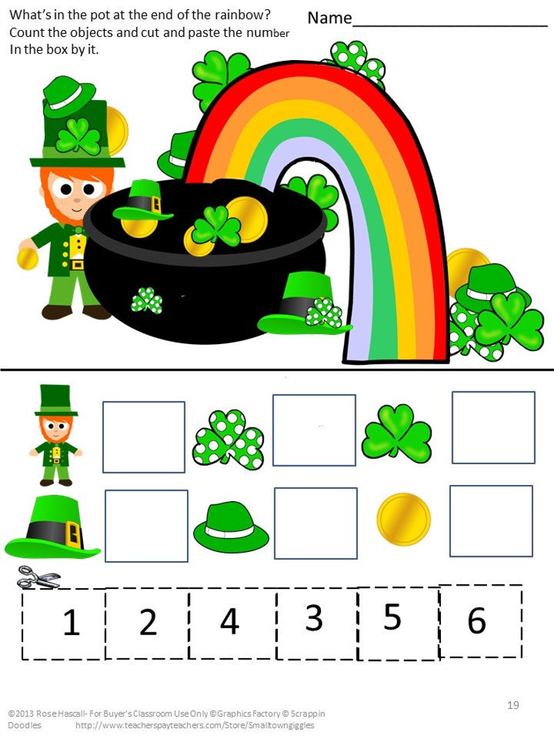 March Unit Math and Literacy Activities Cut and Paste Preschool ...