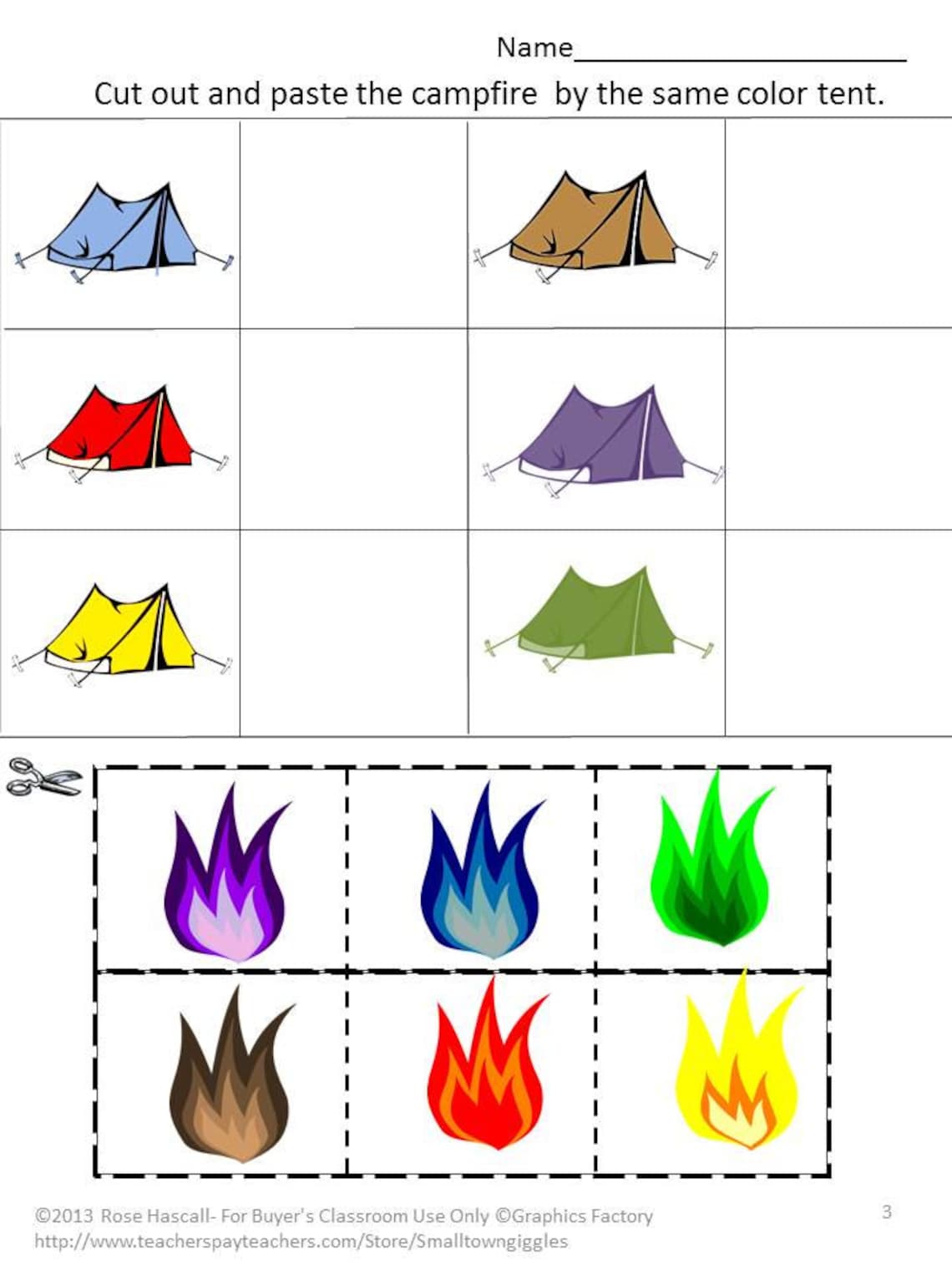 Teaching Materials, Instant Printable Camping Fun Cut and Paste ...