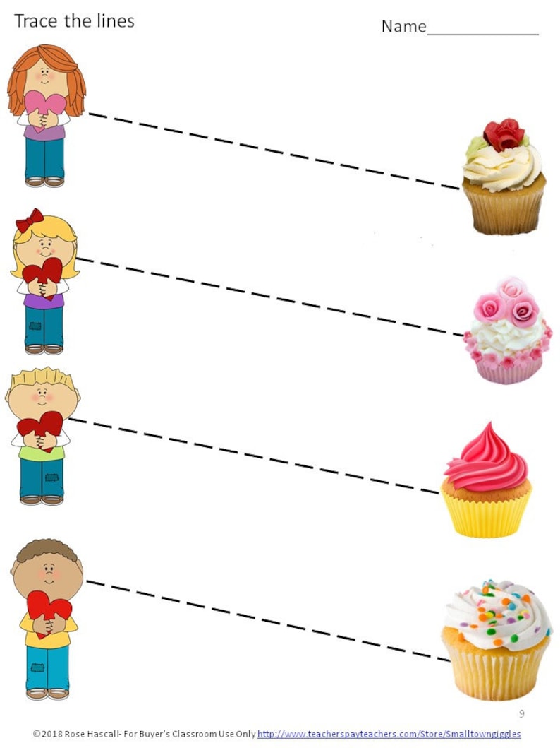 Valentine's Day Tracing Activities, Digital Download, Printable, Fine ...