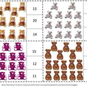 Teddy Bears Count to 20 Count and Clip Cards, Printable Task Cards ...