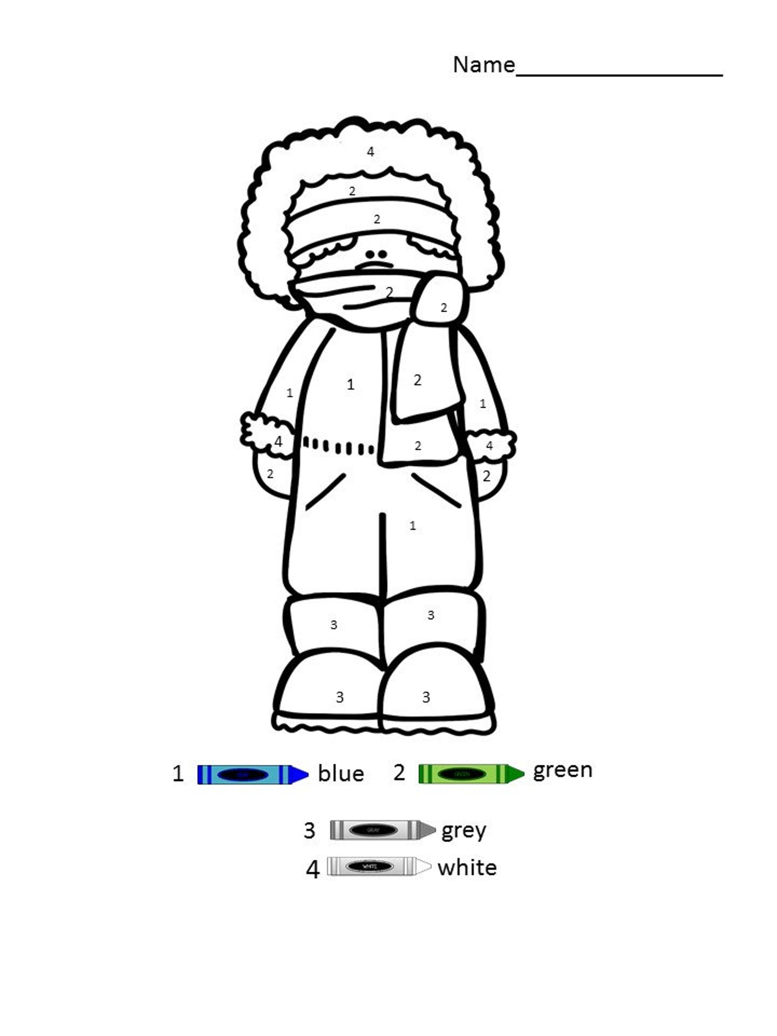 Winter Color by Number, Winter Math Centers, Special Education Math ...