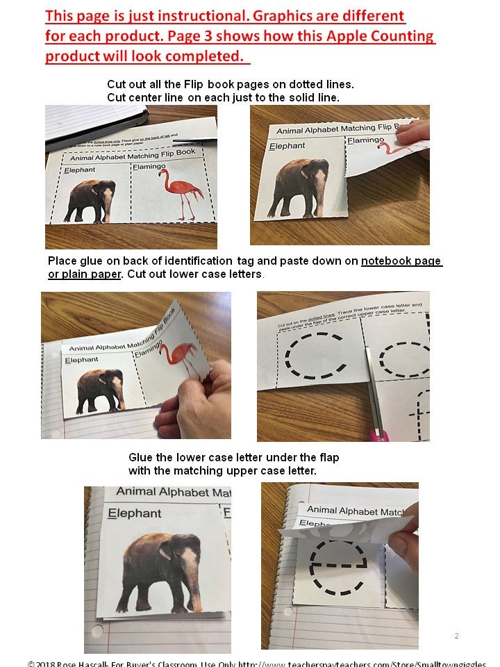 Apple Counting Interactive Cut and Paste Flip Book Special Education ...