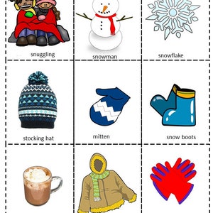 Winter Fun Memory Matching Game Fine Motor Skills Special Education ...
