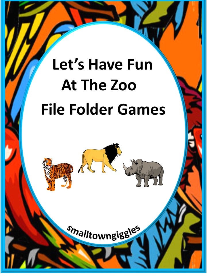 Zoo File Folder Games Fine Motor Skills Color Matching Letter Matching ...