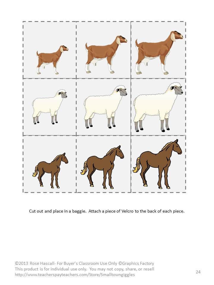 Farm File Folder Games, Farm Animals, Color/ Number Recognition ...