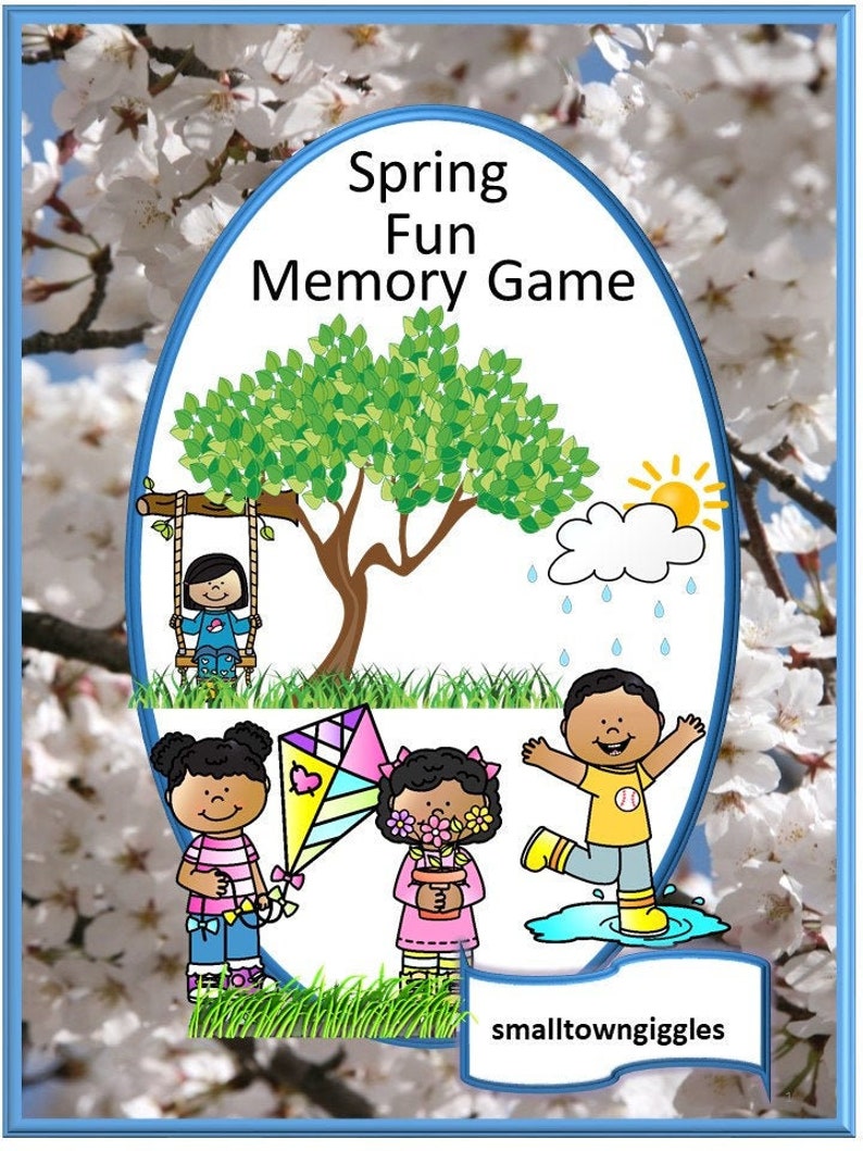 Spring Fun Memory and Matching Game Digital Download Printable Games ...