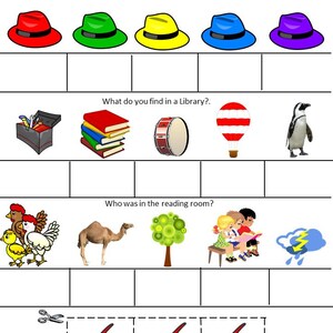 Curious George Visits the Library Book Study Cut and Paste Activities ...