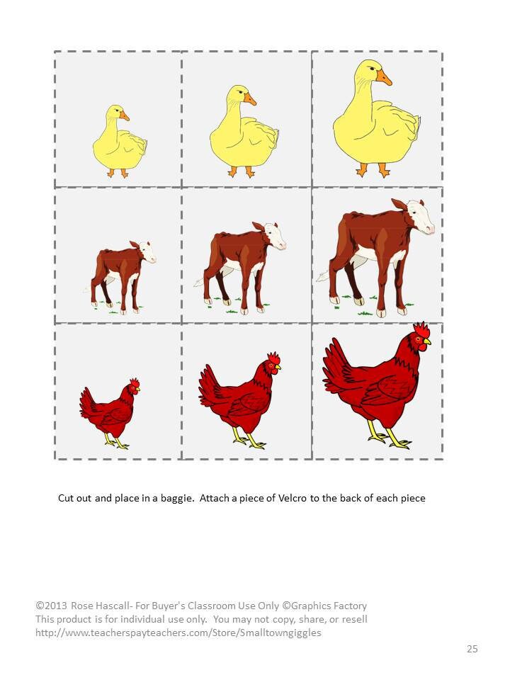 Farm File Folder Games, Farm Animals, Color/ Number Recognition ...