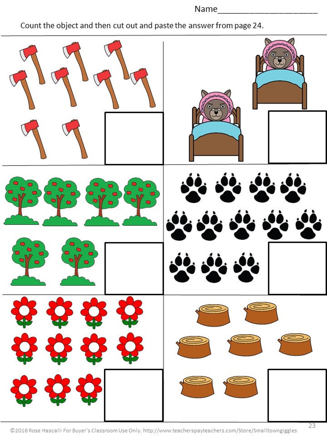 Little Red Riding Hood Kindergarten Math Literacy Cut and Paste ...
