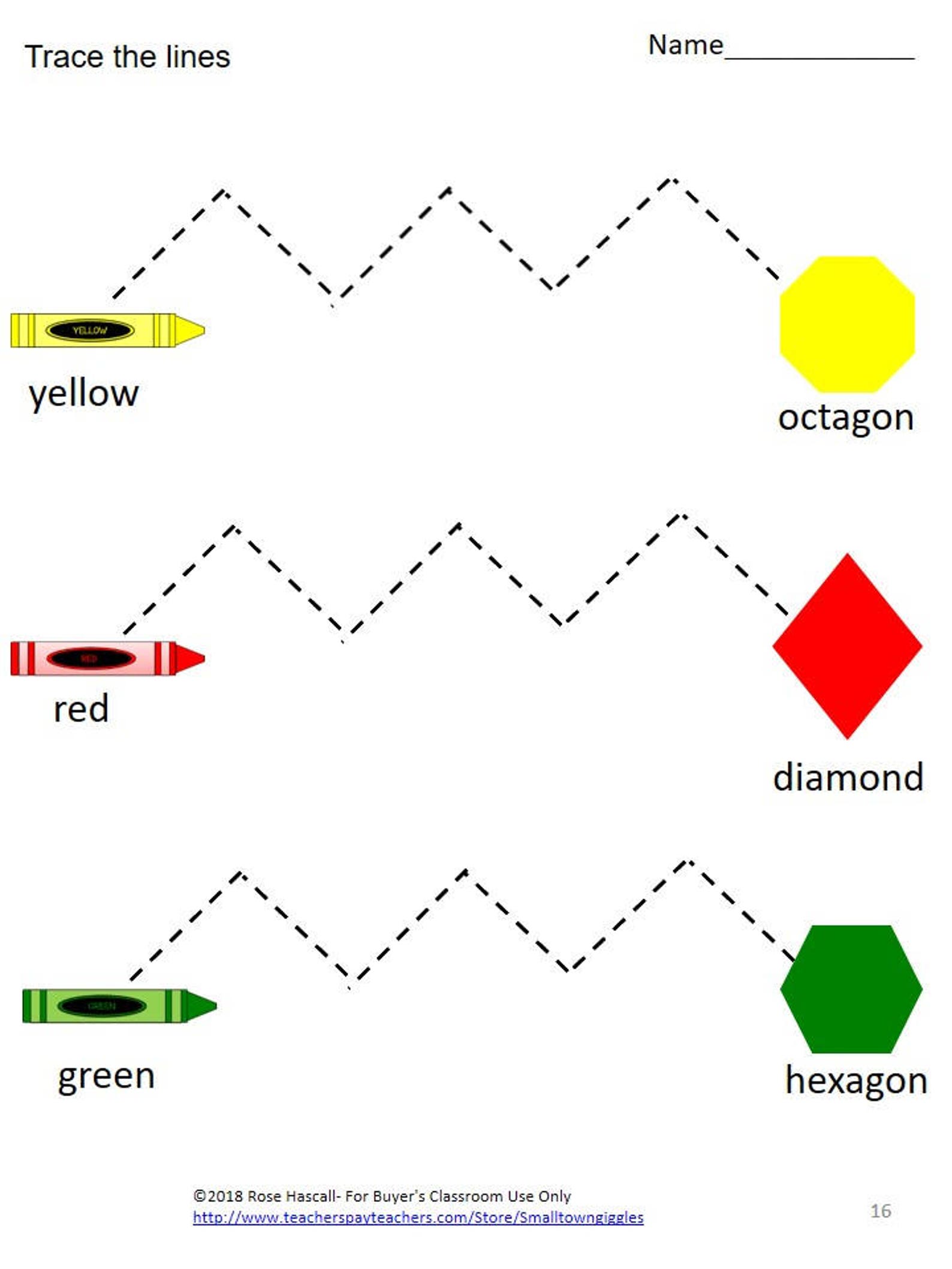 Tracing Shapes and Color Activities Geometry P-K, K, Early Childhood ...