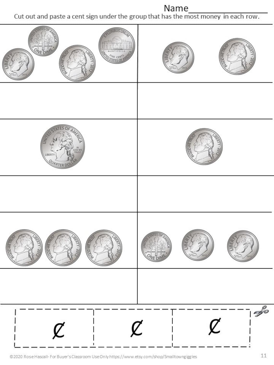 Coins Money Activities Counting Coins Identifying Coins Special ...
