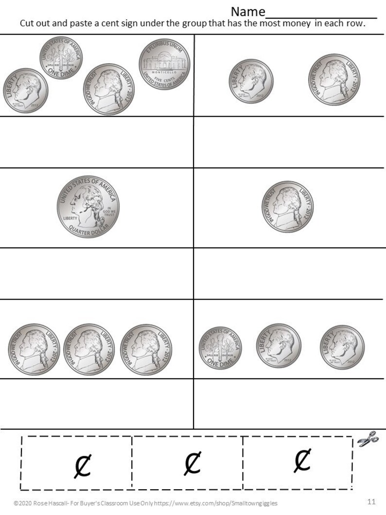 Coins Money Activities Counting Coins Identifying Coins Special ...
