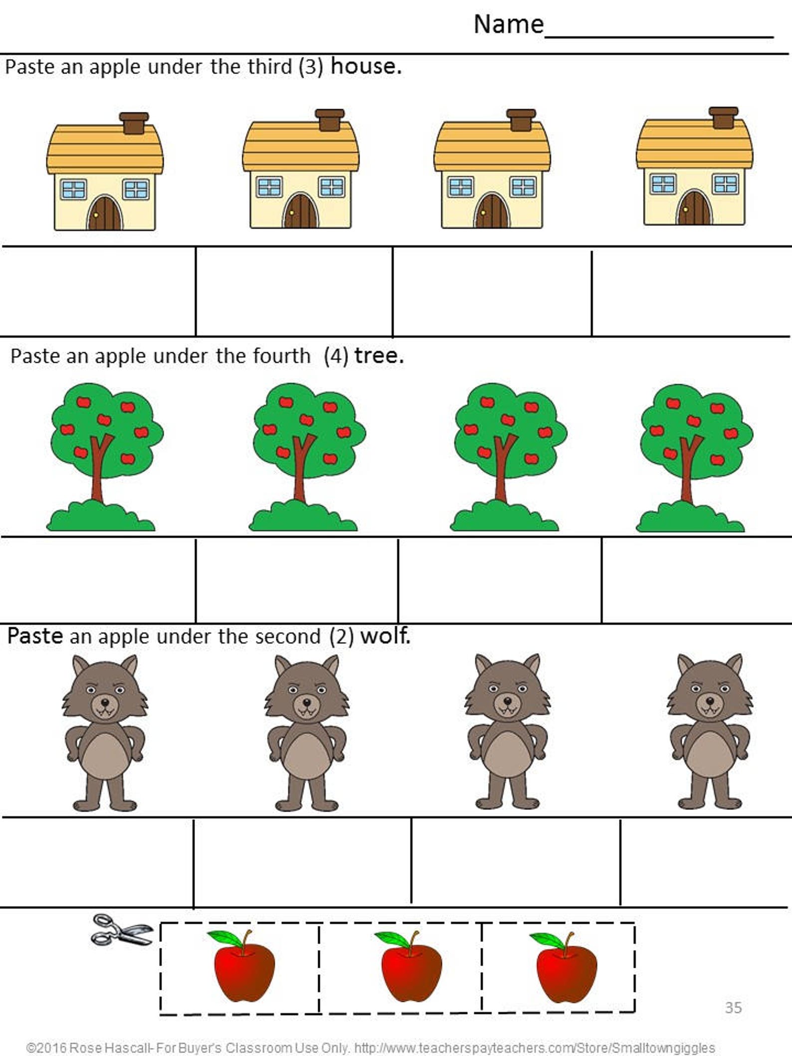 Little Red Riding Hood Kindergarten Math Literacy Cut and Paste ...