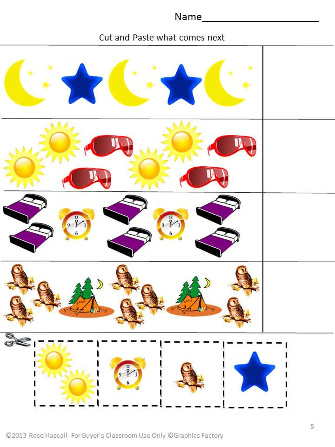 Teaching Materials, Instant Printable, Back to School,day or Night?cut ...