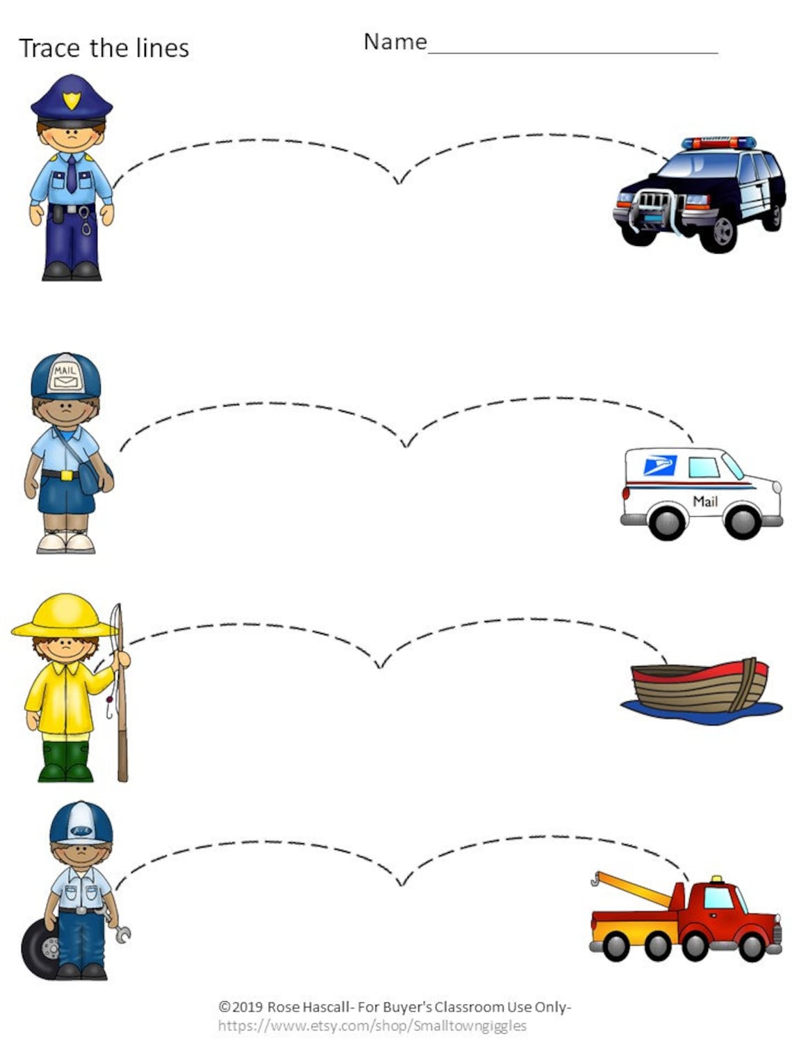 Community Helpers Activities,tracing Worksheets,fine Motor Skills ...