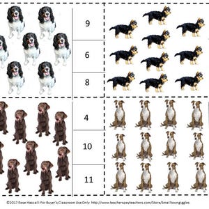 Dogs and Cats Count to 20 Count and Clip Cards, Printable Task Card ...