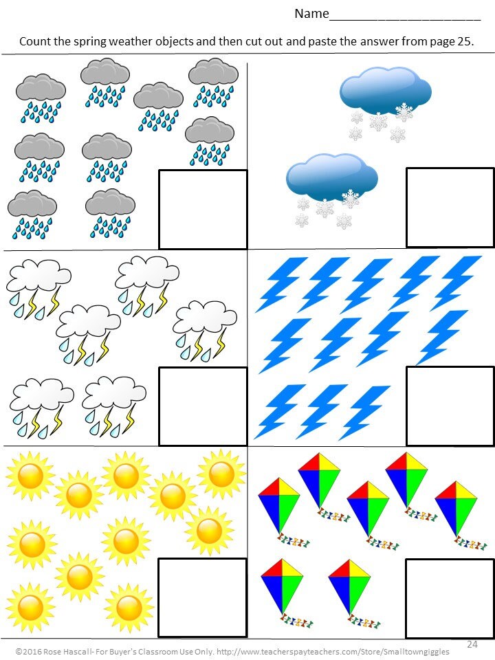 March Unit Math and Literacy Activities Cut and Paste Preschool ...