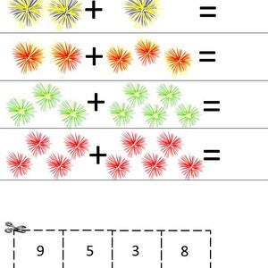 New Year's Counting Worksheets, Celebrating the New Year Math Cut and ...