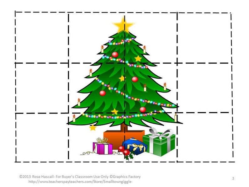 Christmas Cut and Paste Puzzles Fine Motor Skills Preschool ...