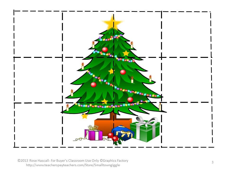 Christmas Cut and Paste Puzzles Fine Motor Skills Preschool ...
