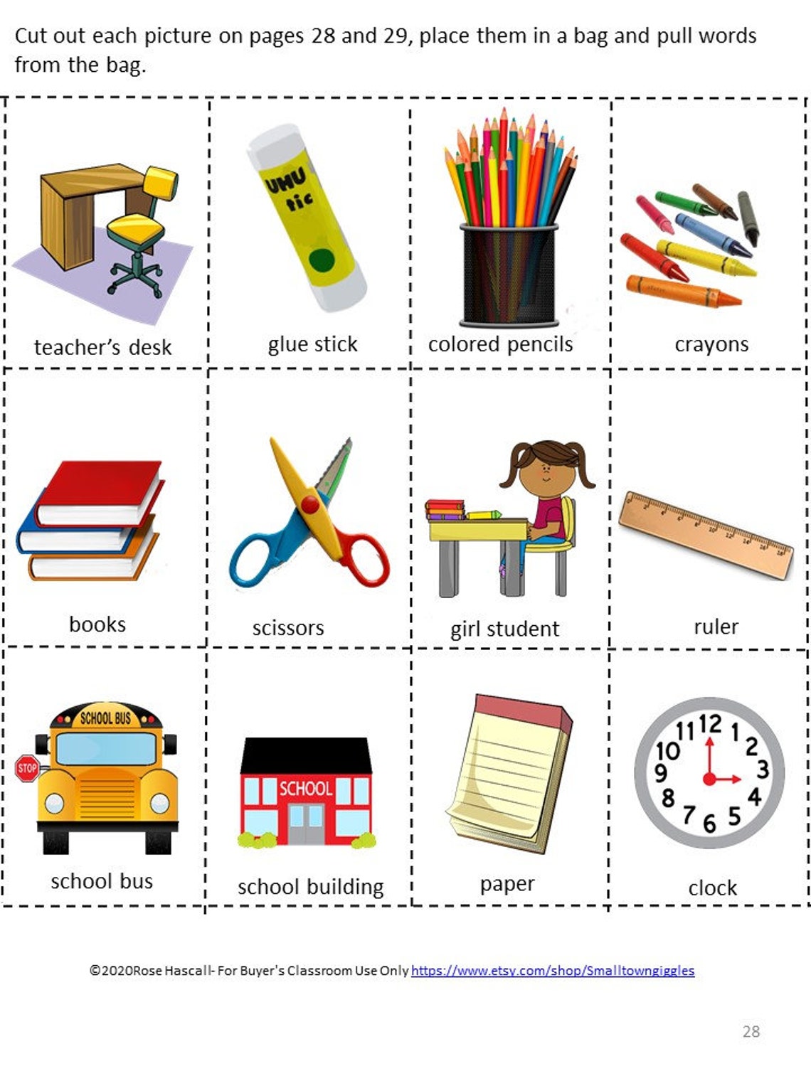 Back to School Bingo, Digital Download Printable Early Childhood ...