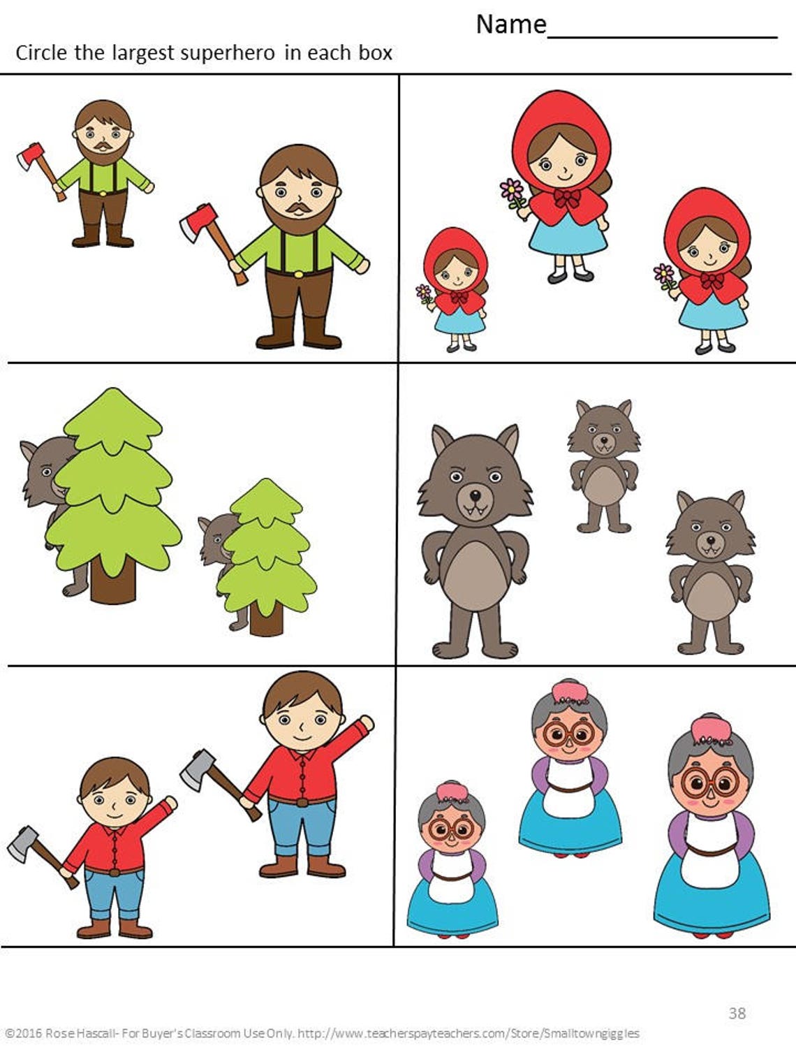 Little Red Riding Hood Kindergarten Math Literacy Cut and Paste ...