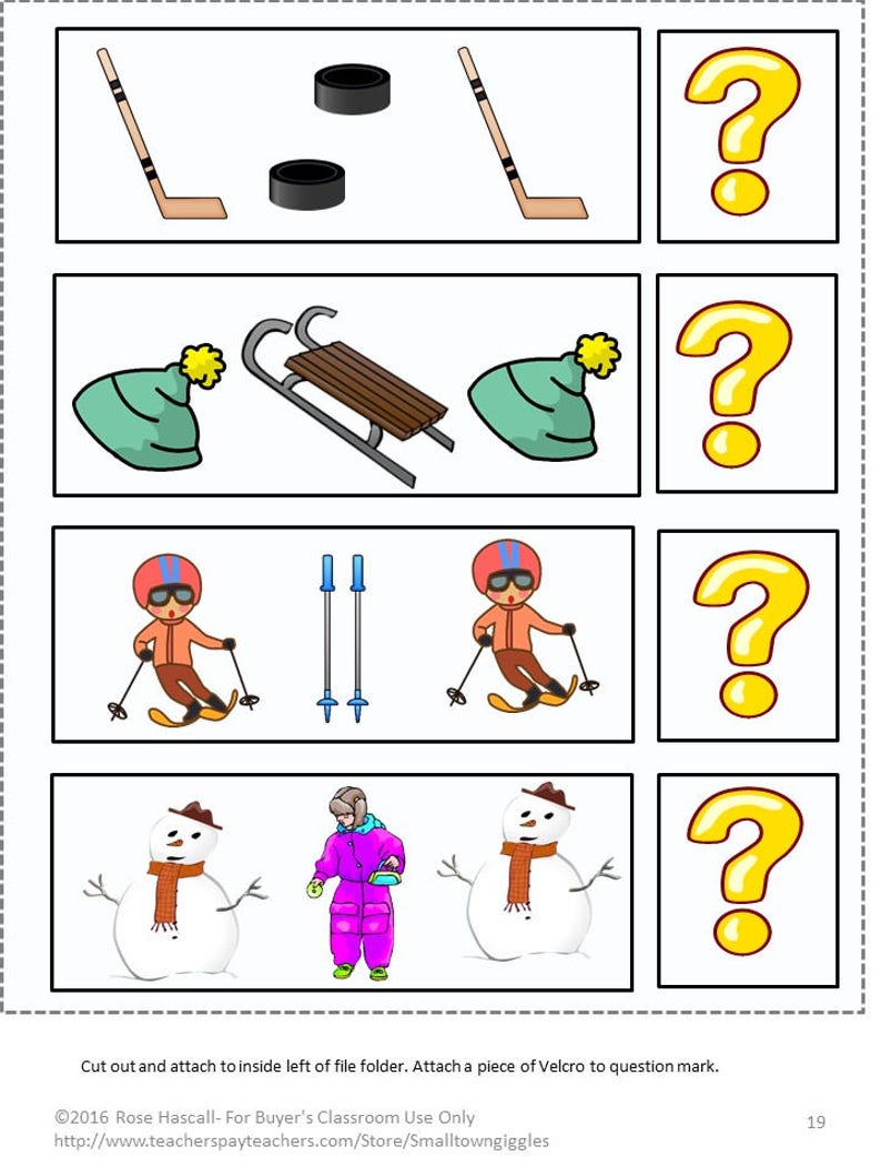 Winter Sports Fine Motor Math & Literacy Folder Games Kindergarten ...
