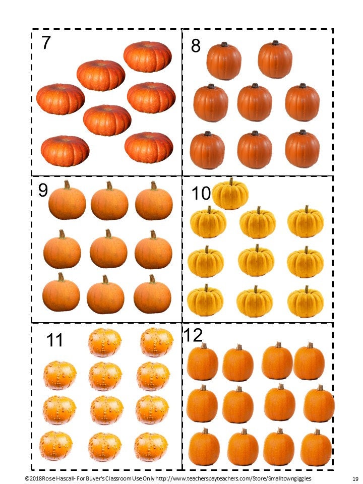 Fall Counting Pumpkins Interactive Cut and Paste Notebook Flip Book ...