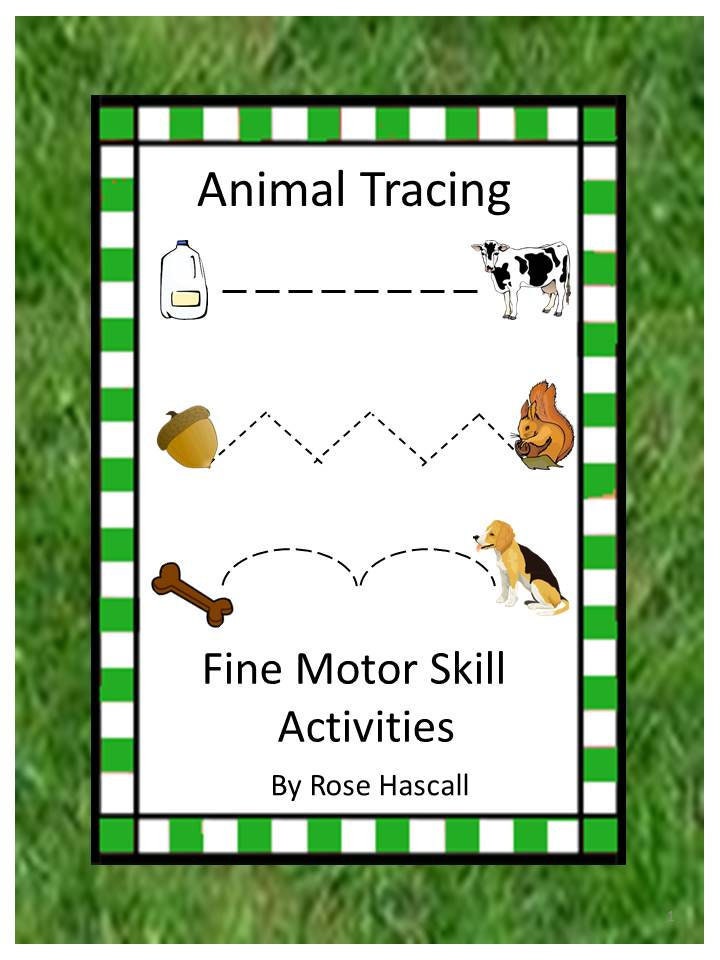 Animals Tracing Lines Worksheets Internet Activities P-K,K, Special ...