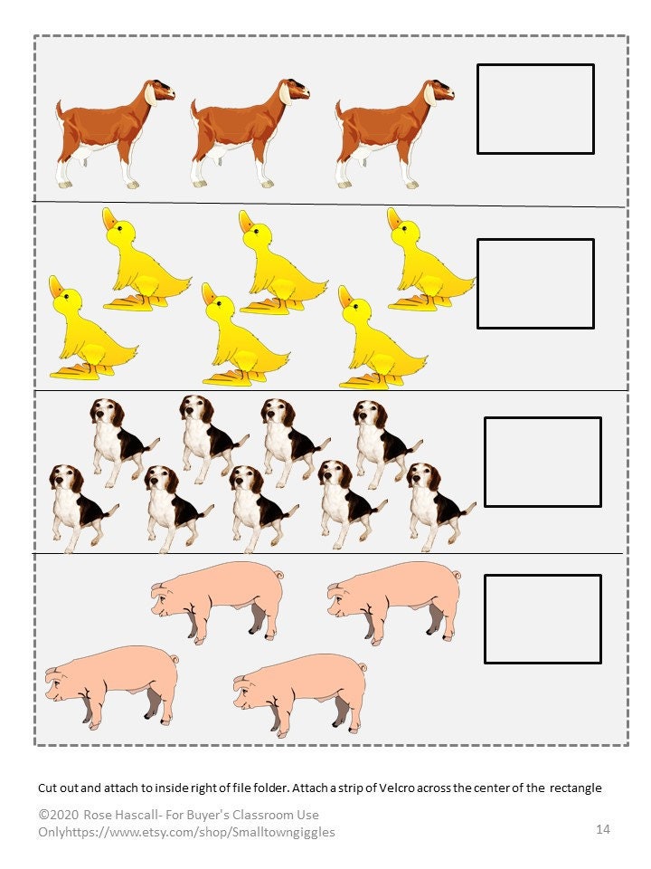 Preschool File Folder Games, Farm Animals Printables, Digital Download ...