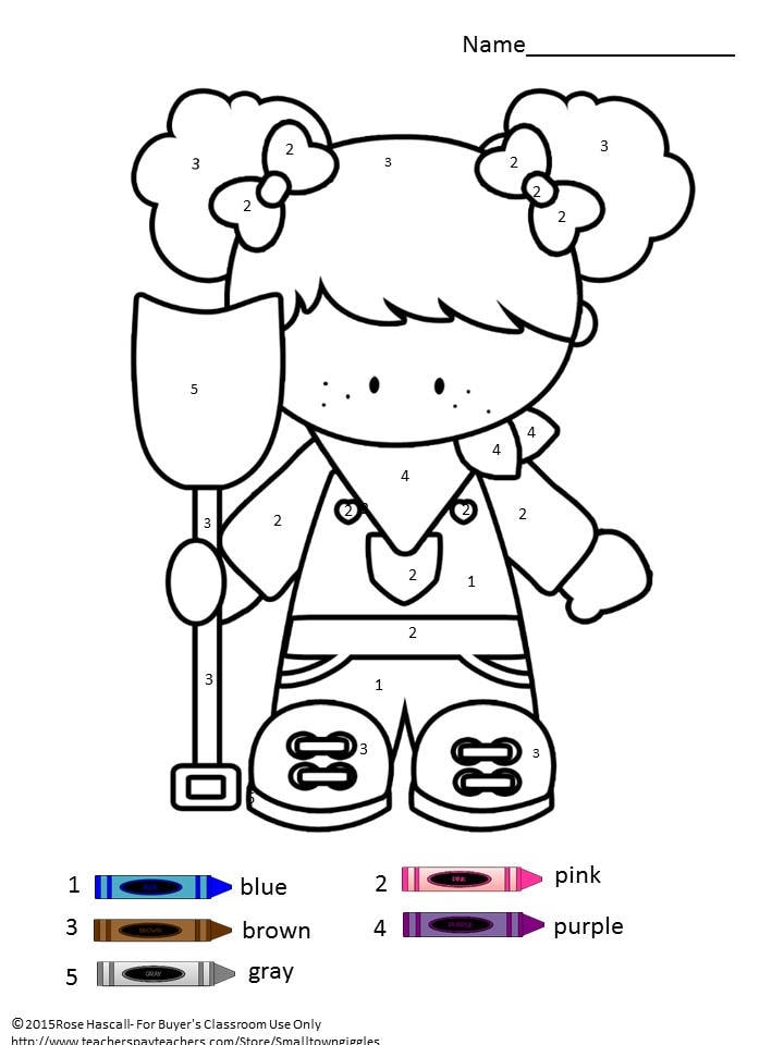 Farm Color by Number Coloring Pages, Fine Motor Skills, Math, Color ...