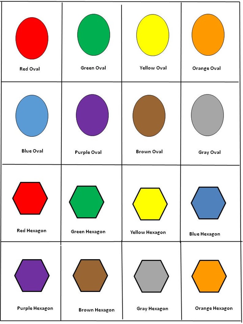 Colors and Shapes BINGO Game, Shape and Color Identification Activities ...