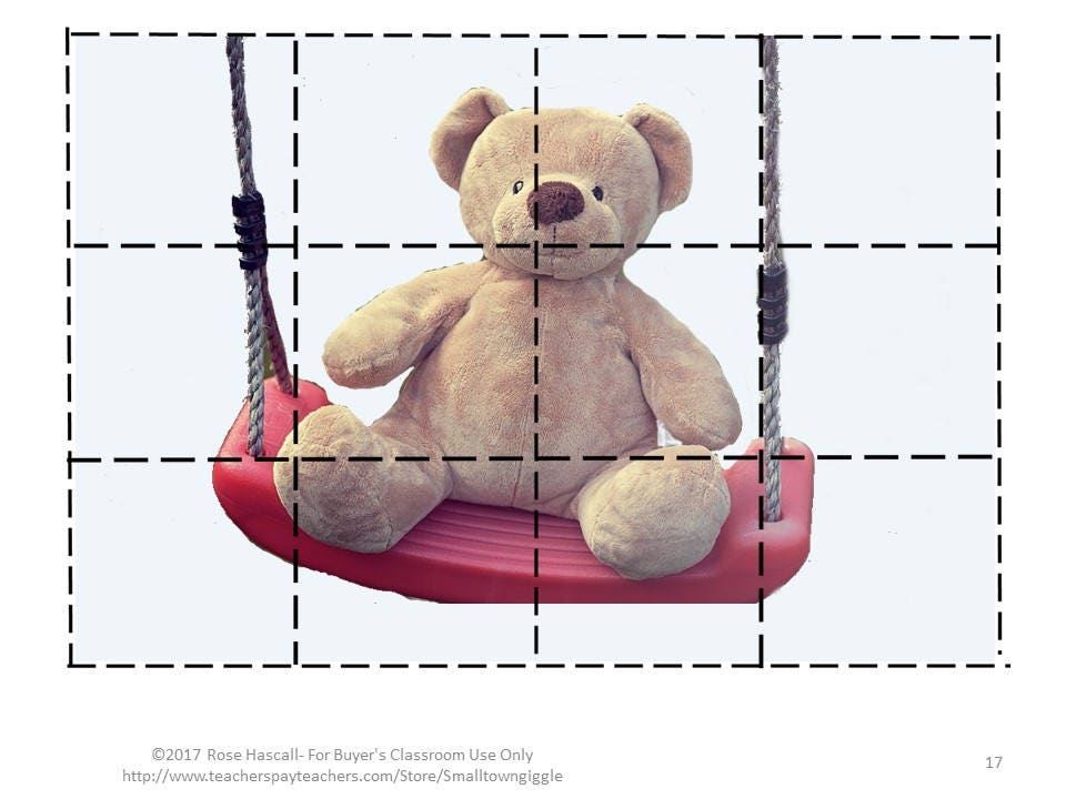 Teddy Bear Cut and Paste Puzzles, Fine Motor Skills, Printable Digital ...
